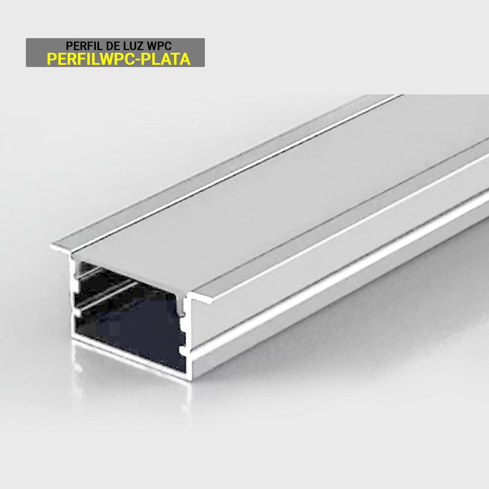 Perfil de Luz WPC - PERFILWPC-PLATA – Decokasa